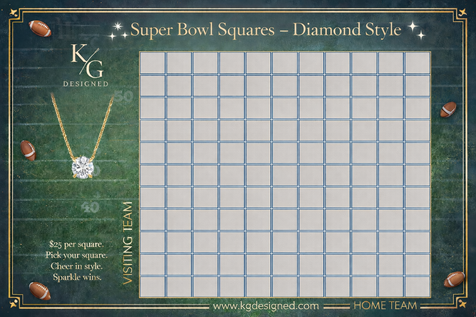Super Bowl Squares Gift Card – KG Designed